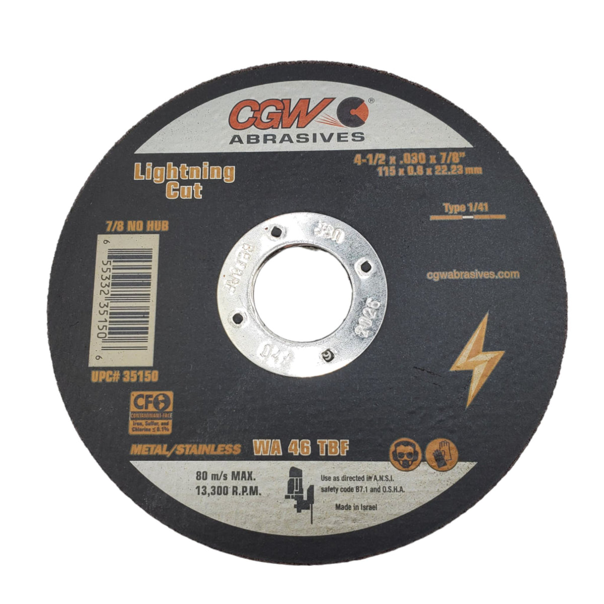 CGW Abrasives Lightning Cut 0.030 Cutting Disc — Weldready